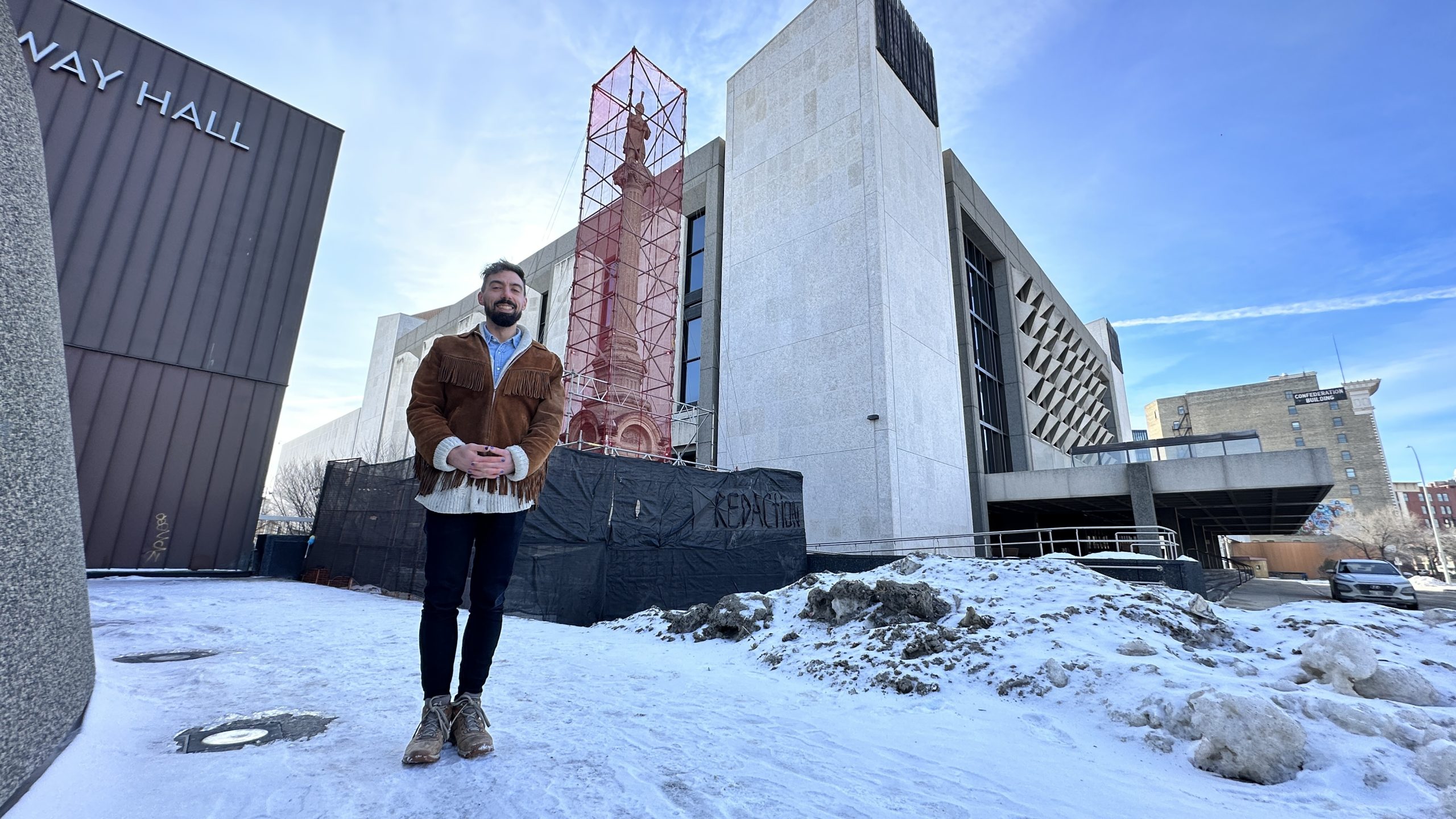 Métis artist challenges history by altering Winnipeg monument ...