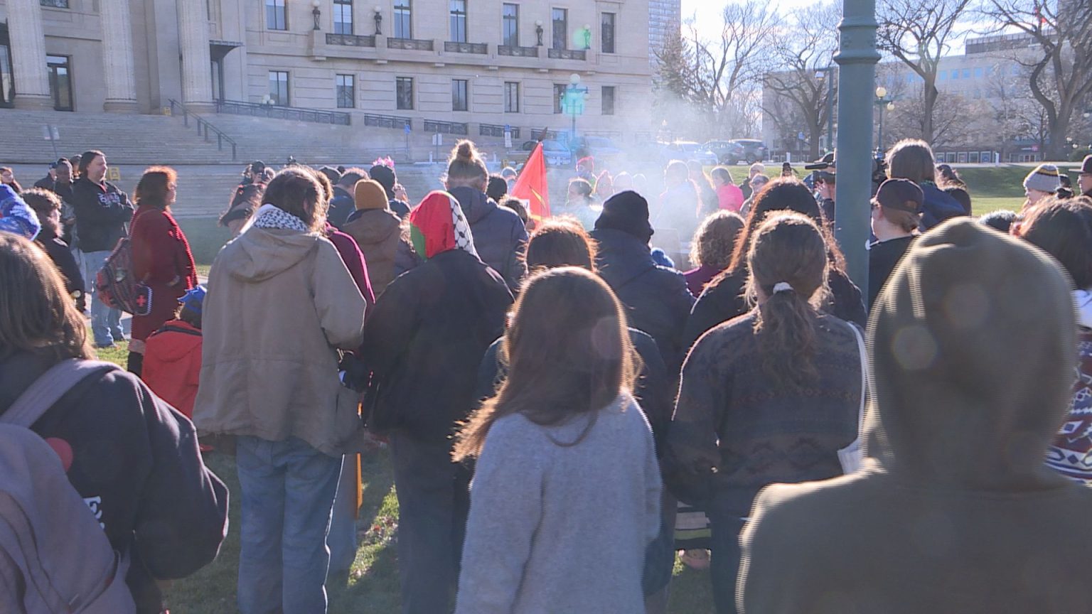 Activists protest at legislature against Bill 48, mandatory 72-hour ...